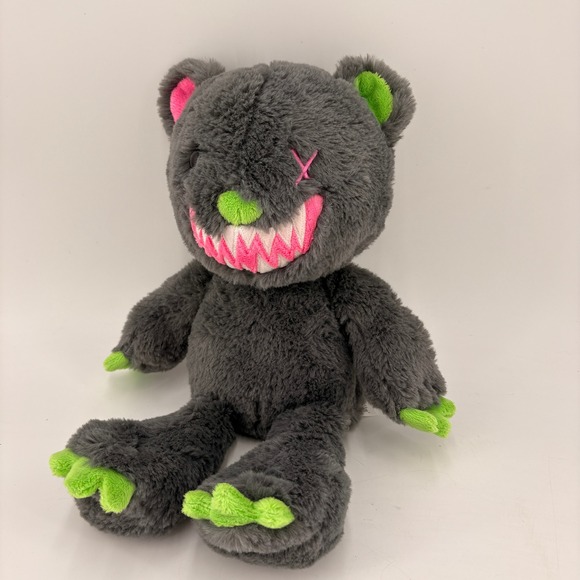 Toys | Creepy Zombie Bear Plush 14 Neon Green Pink Horror Stuffed ...